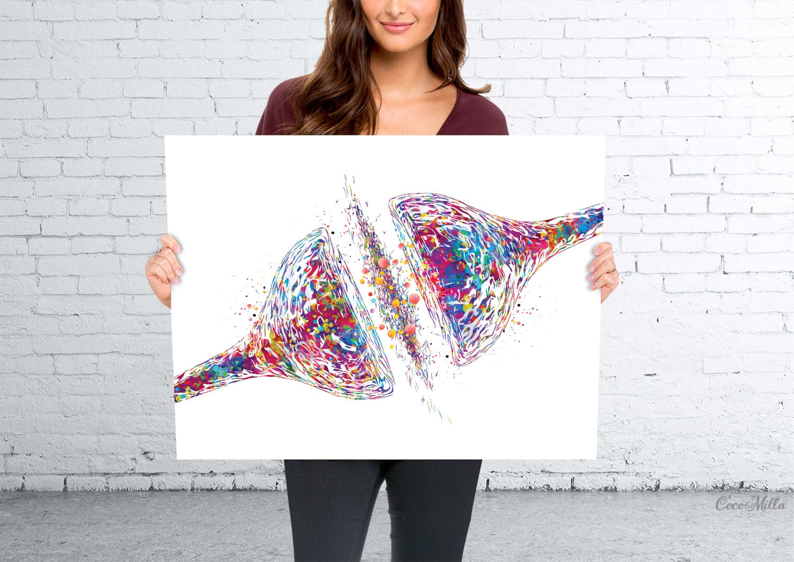 Synapse Receptor Watercolor Print Science Poster Neurology Art | Etsy