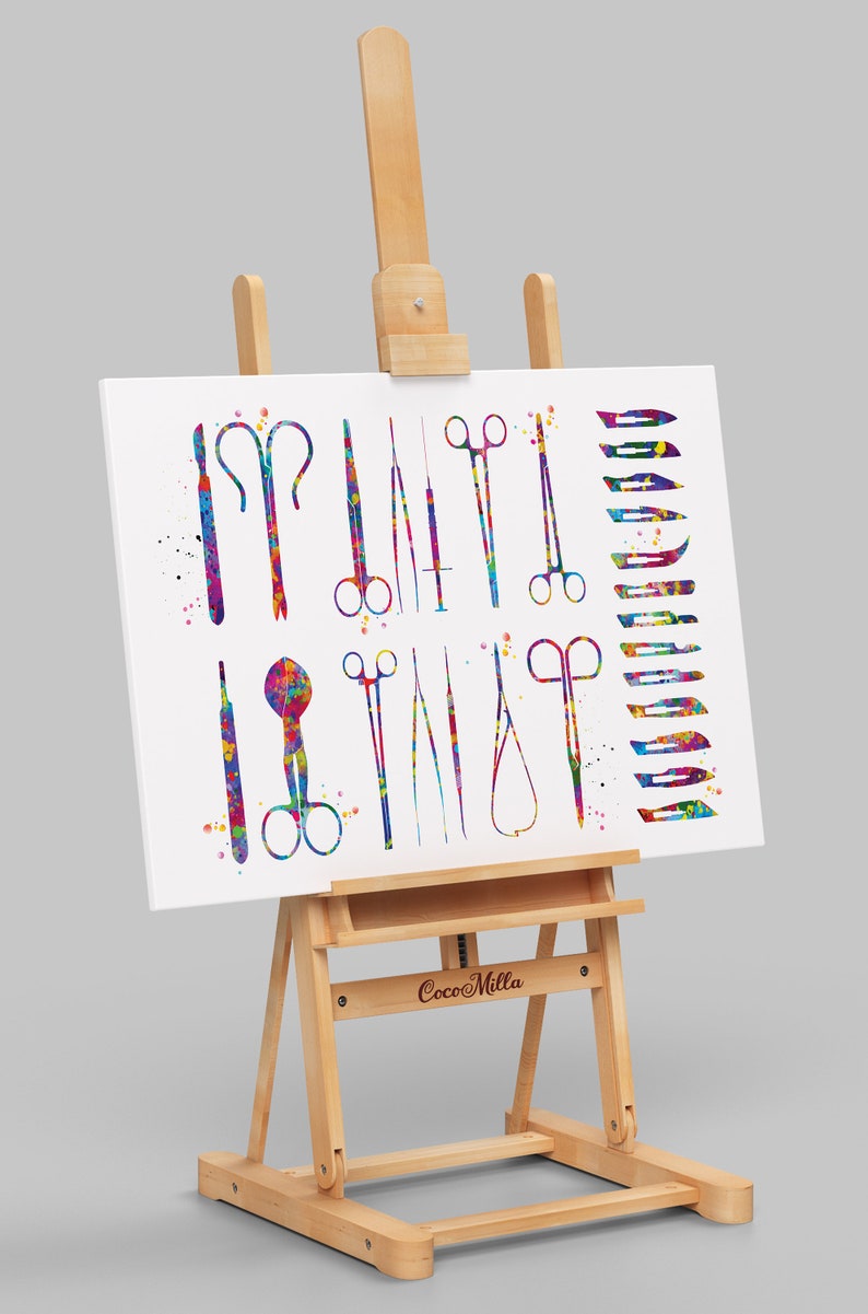 Surgical Tools Watercolor Print Medical Tools Wall Art Nurse - Etsy