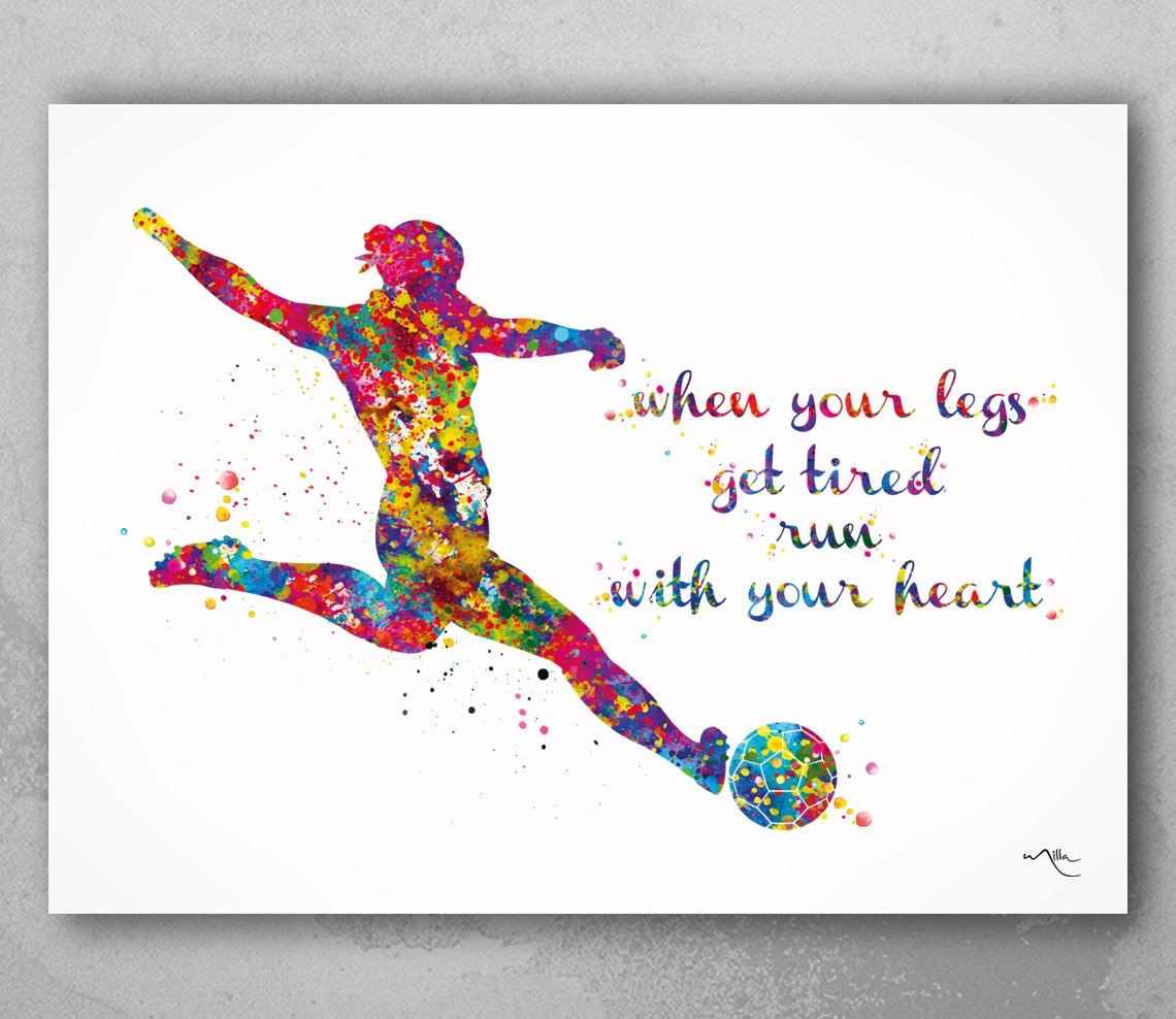 Soccer Girl Quote Watercolor Print Female Soccer Gift Soccer - Etsy UK