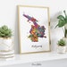 Kalymnos Map Watercolor Print of Kalymnos Print Greece Travel Poster ...