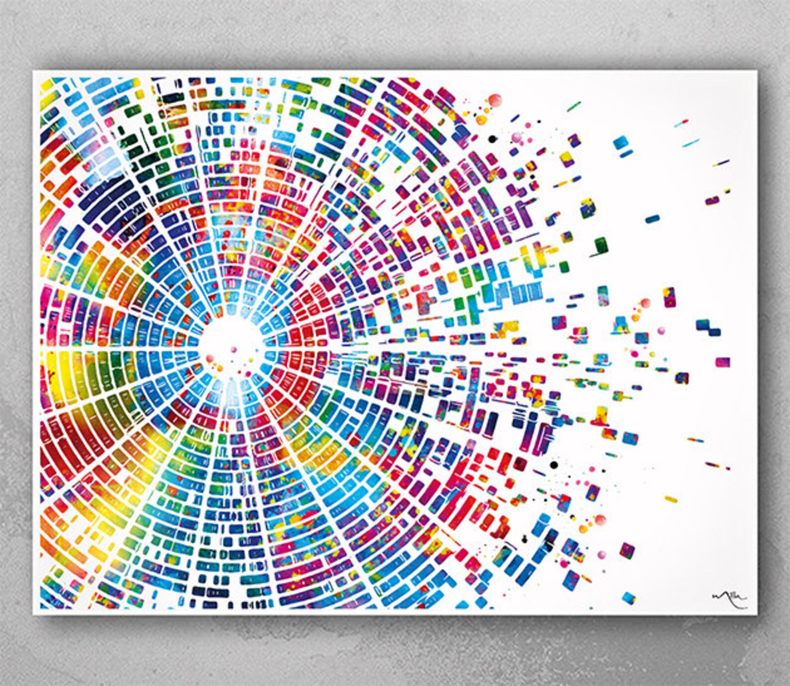 DNA Genome Sequence Map Art Watercolor Print Molecule Medical - Etsy