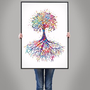Tree Rooted Watercolor Print Wedding Gift Tree of Life - Etsy