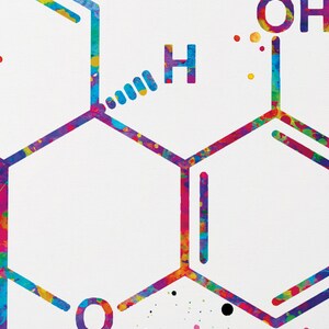 THC Molecule Watercolor Print Chemical Molecule Symbol Wall Art Nerd ...