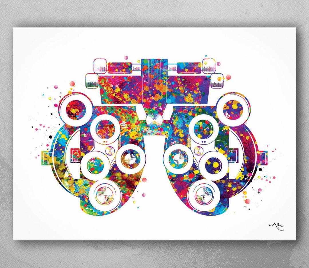 Phoropter Watercolor Print: Optometrist, Optician, Eye Doctor Art-724 ...