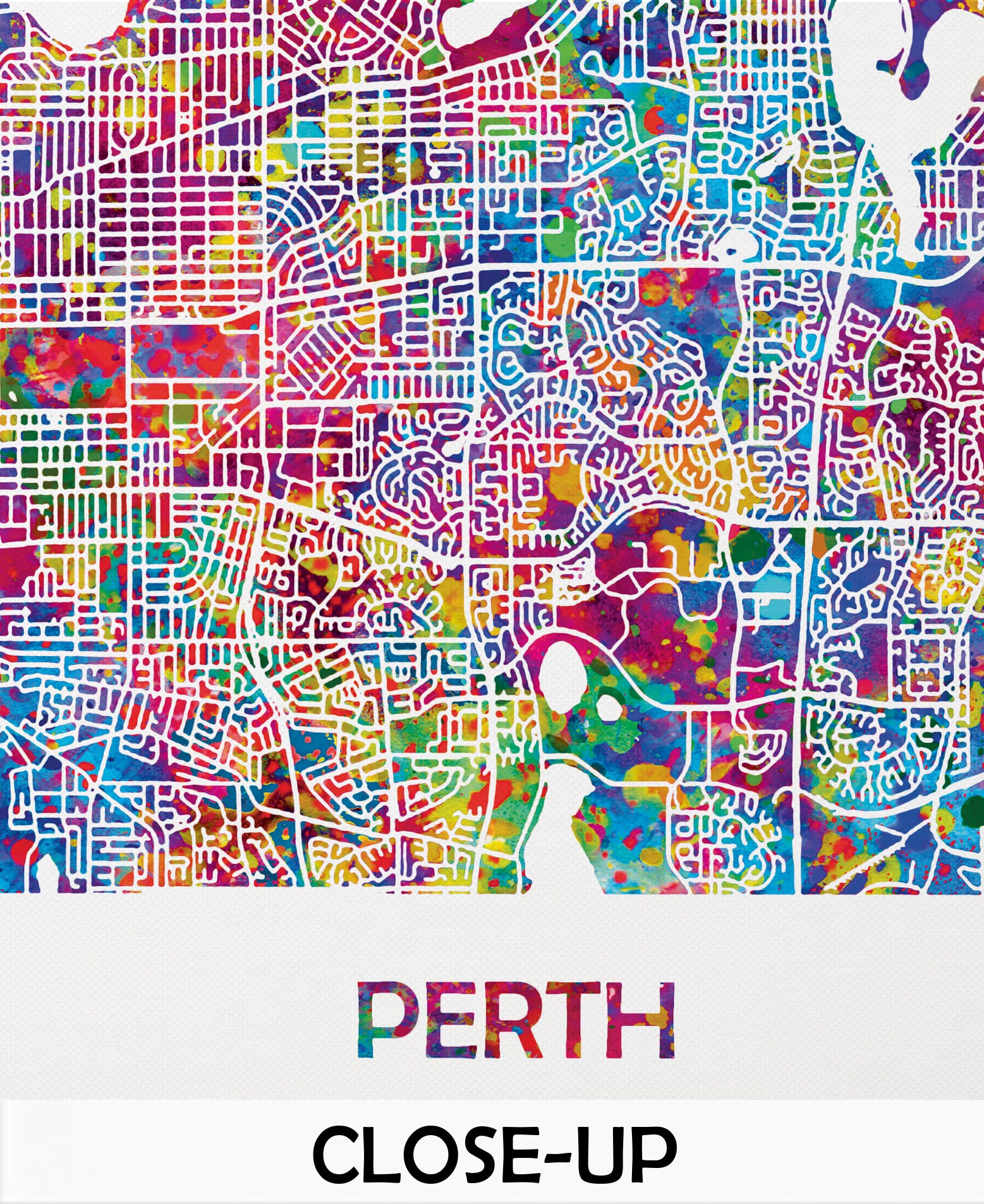 Perth City Map Watercolor Print Perth Gift Australia Travel | Etsy