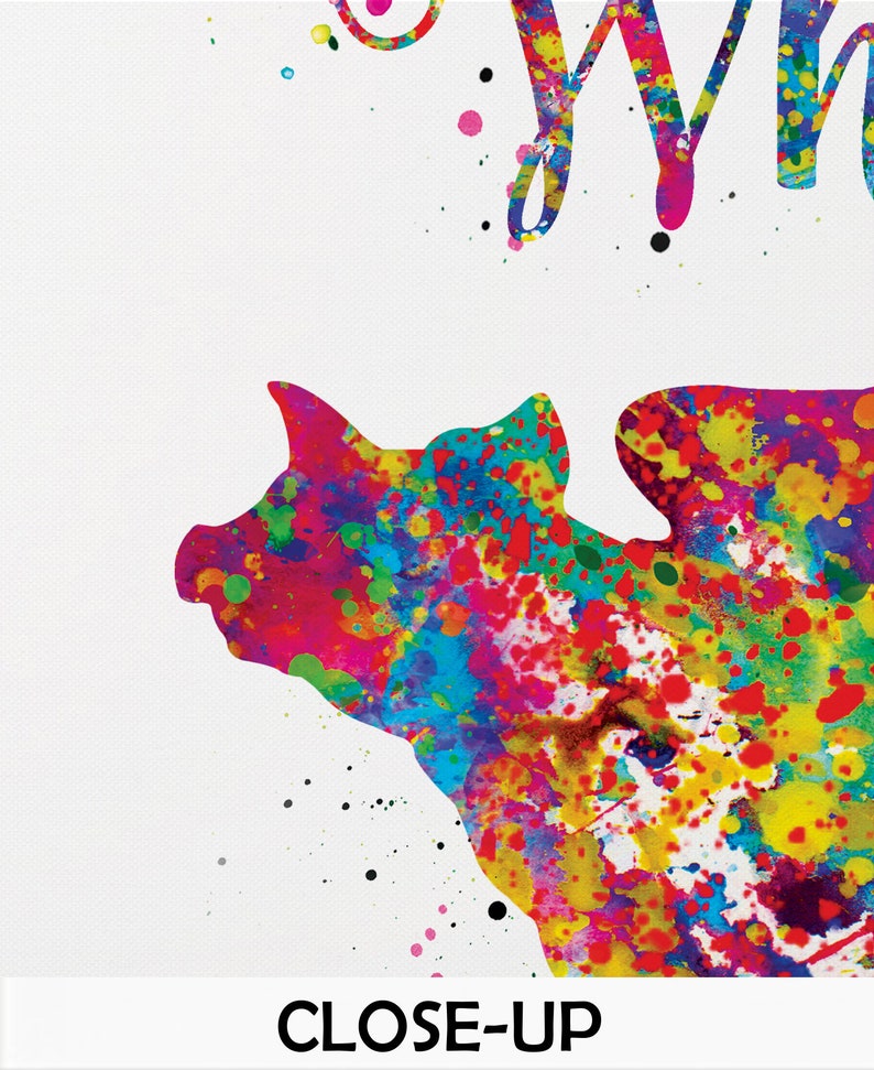 Flying Pig Quote Watercolor Art Print When Pigs Fly Wall Art - Etsy