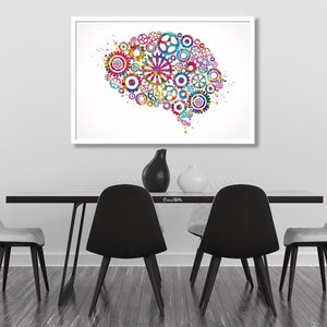 Brain Mechanism Brain Anatomy Watercolor Print Gears Science Art ...