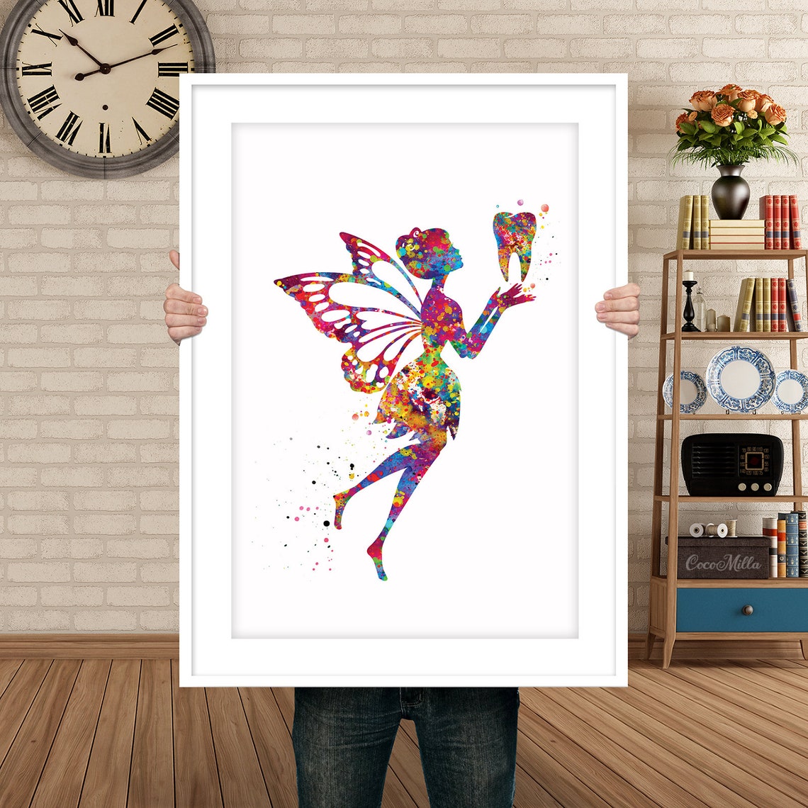 Tooth Fairy Watercolor Print Dental Art Dentist Poster Teeth | Etsy