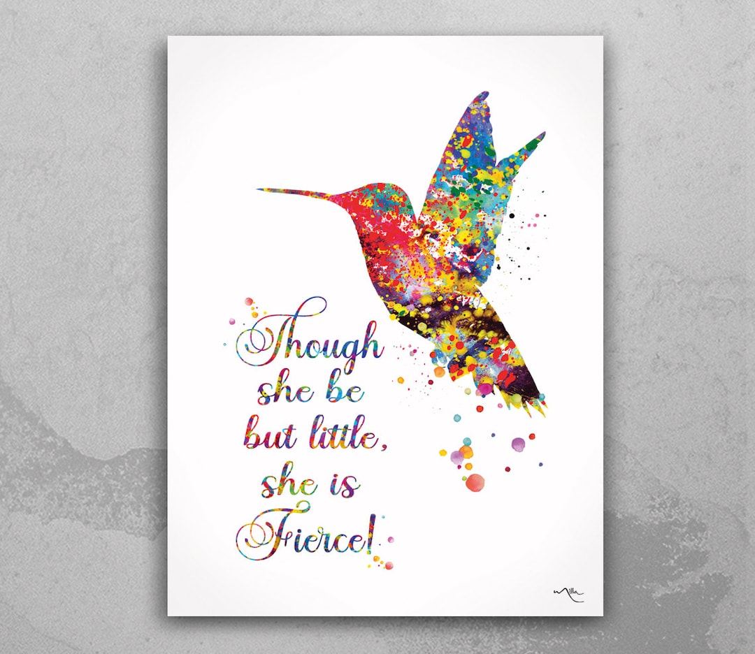 Hummingbird Quote Watercolor Print Housewarming Gift Wall Art for Her ...