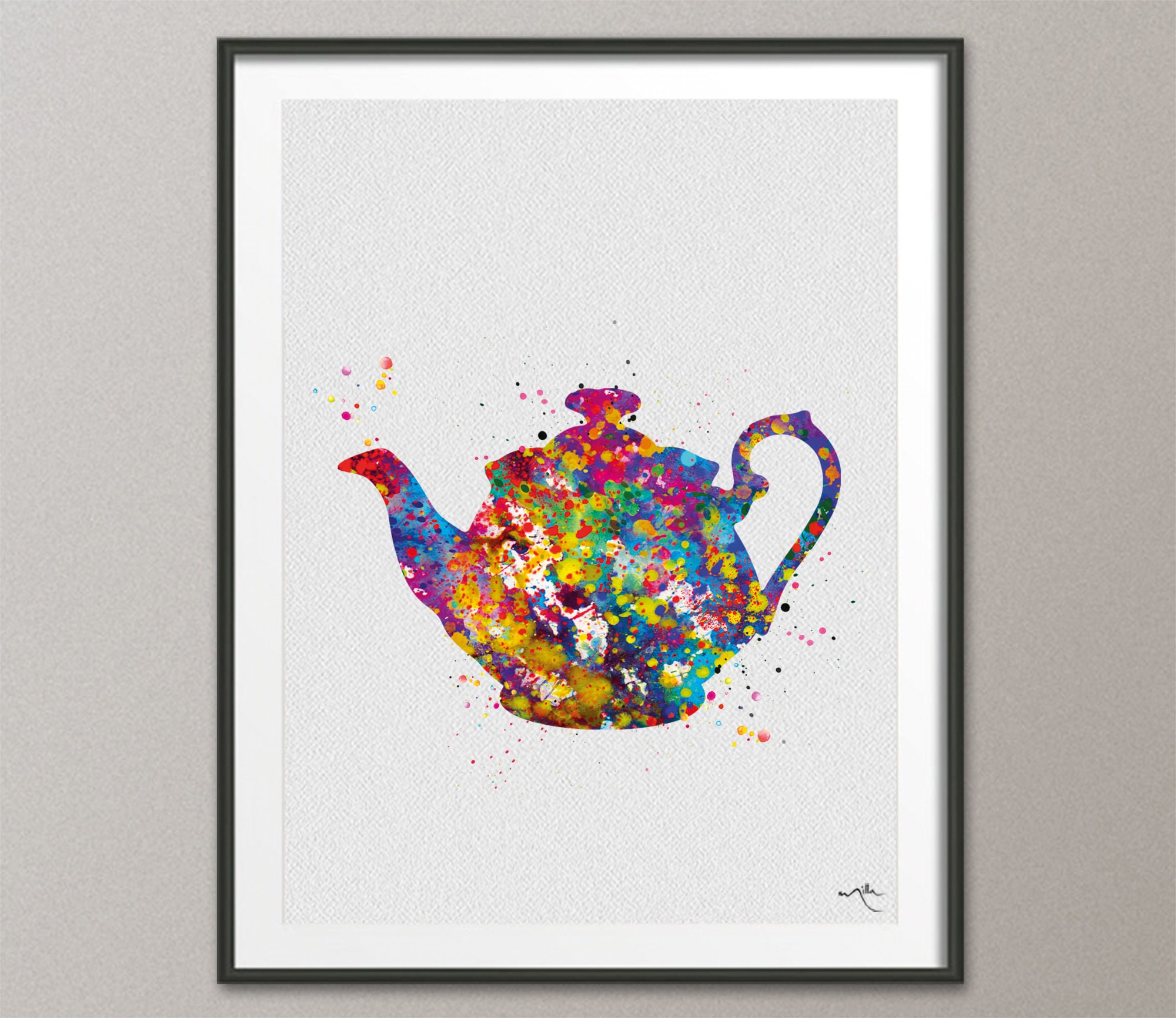 Teapot Watercolor Print Tea Pot Teapot Art Print Wall Art Nerd | Etsy