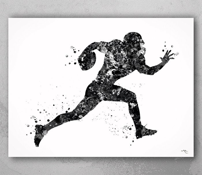 Watercolor American Football Player Art Print-1156 - Etsy