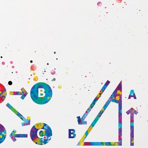 Math Symbol Art Watercolor Print Math Teacher Gift Math Art Gift ...