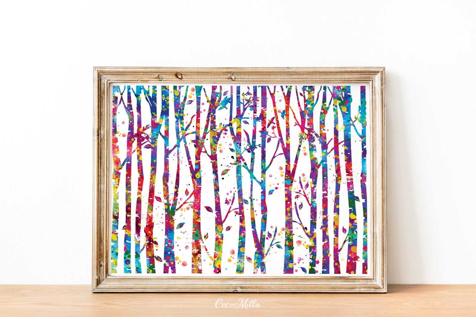 Trees Watercolor Print Nature Print Branches Forest Painting - Etsy