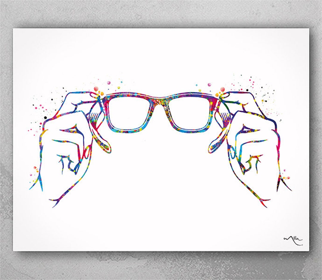 Optician Watercolor Print Eyeglass Art Optometrist Optician Poster Eyewear Medical Art