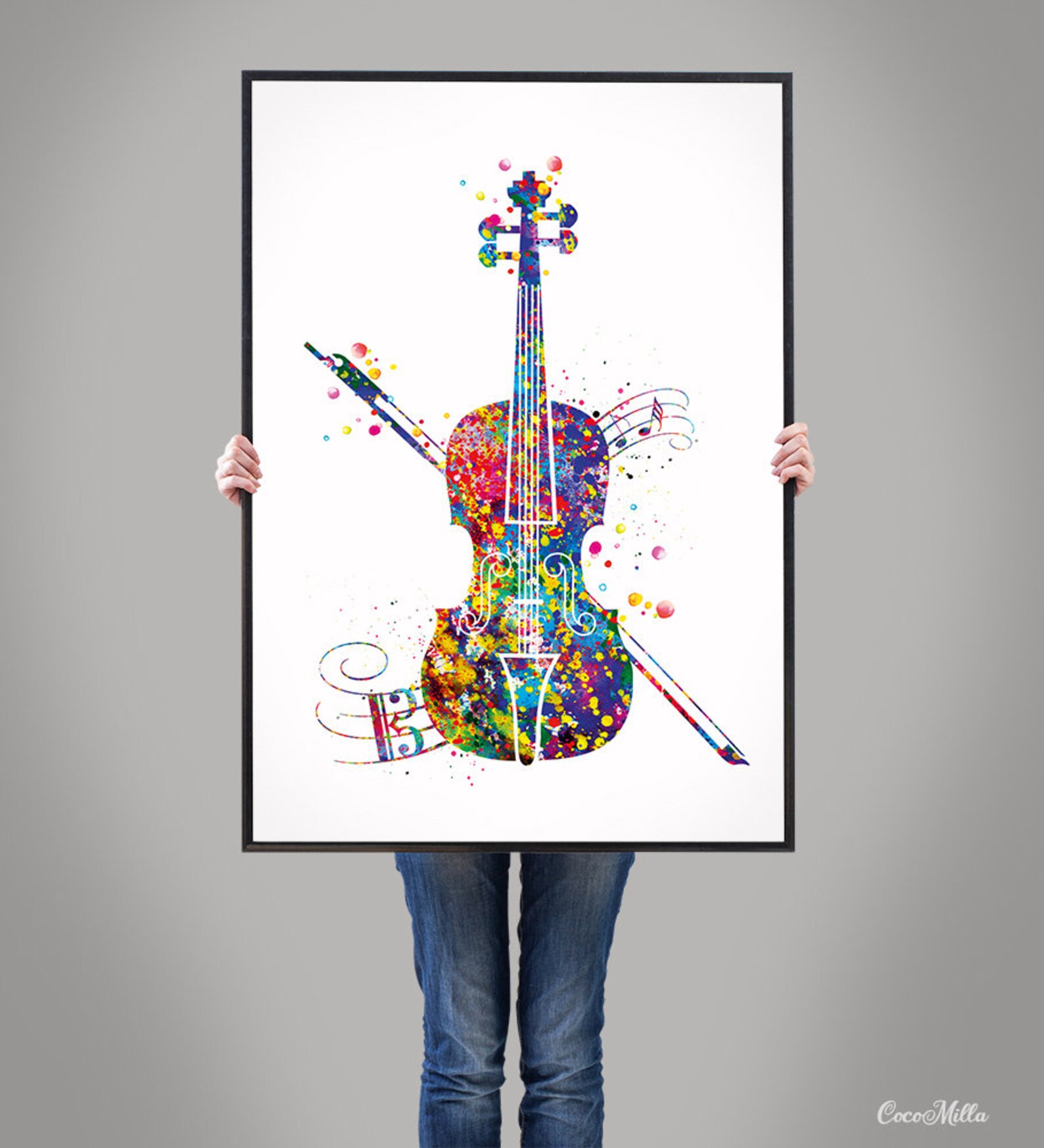 Viola Music Instrument Watercolor Print Wall Art Poster Music | Etsy