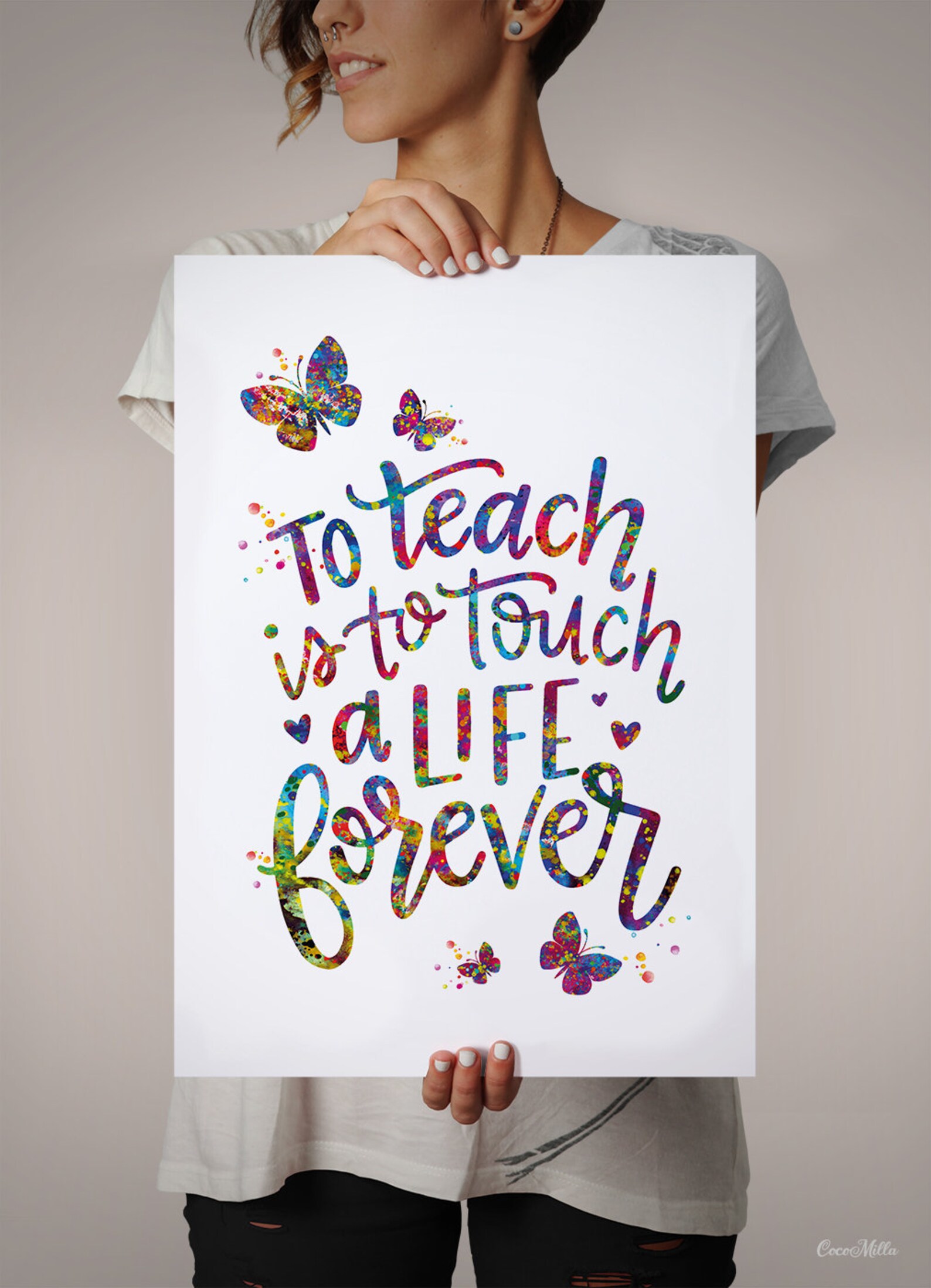 Teacher Quote Watercolour Print Watercolor Print School - Etsy