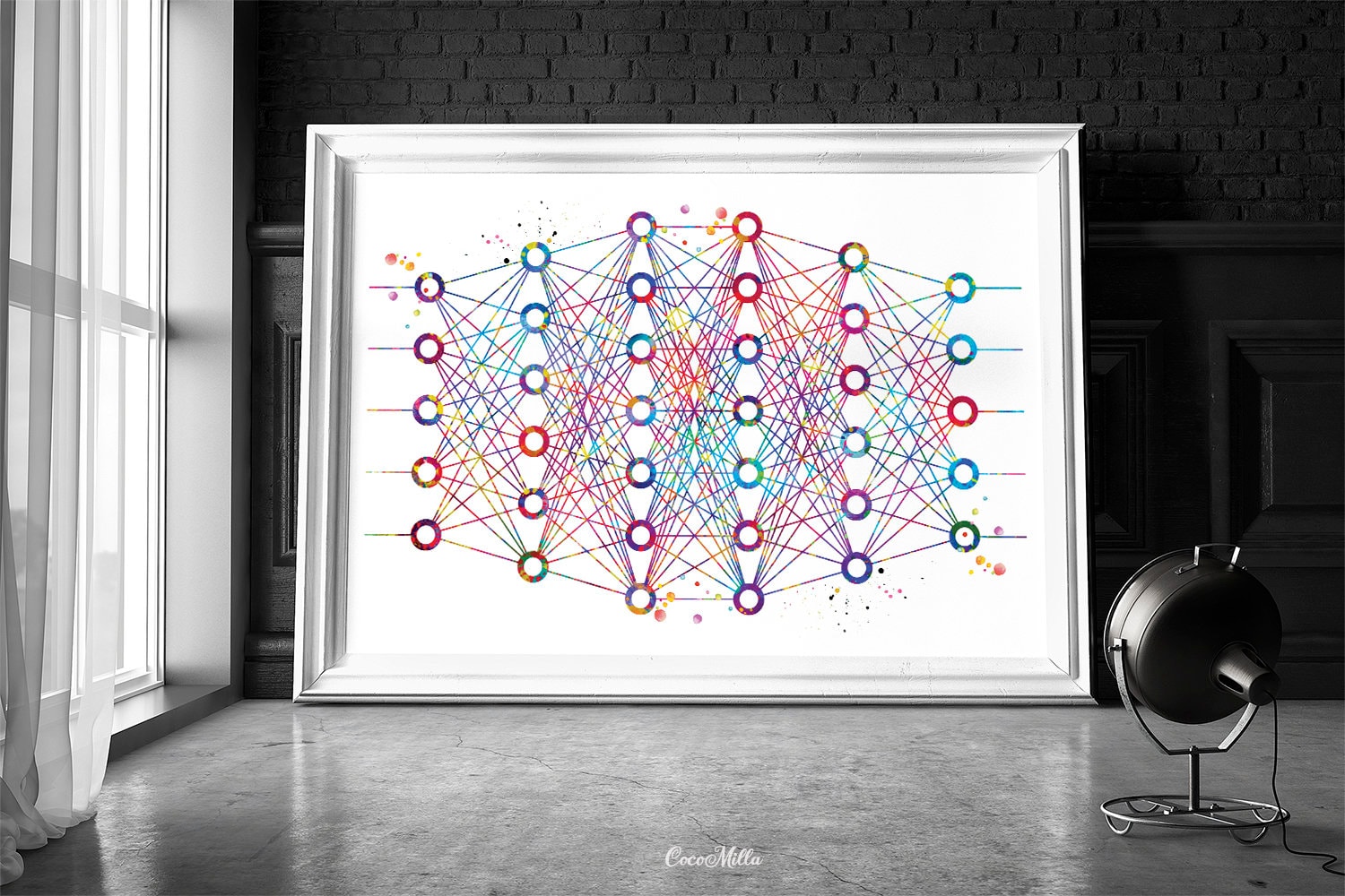 Deep Neural Network Watercolor Print Abstract Technology Art | Etsy