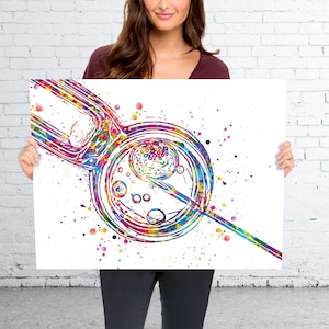 IVF Art Watercolor Print Embryonic Art Gynecology Medical Art in Vitro ...