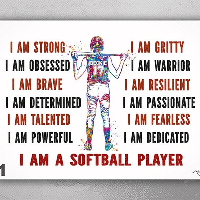 Softball Poster - Etsy