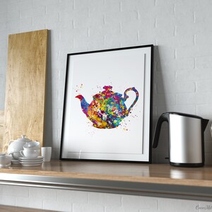 Teapot Watercolor Print Tea Pot Teapot Art Print Wall Art Nerd Gift ...