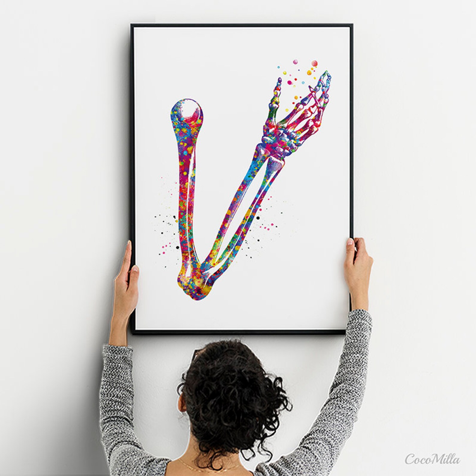Arm Anatomy Skeletal System Watercolor Print Arm Bone Human - Etsy
