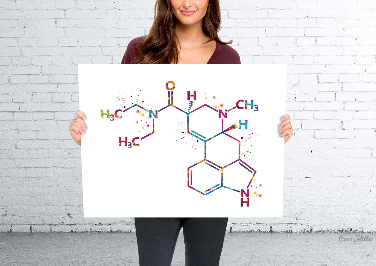 LSD Molecule Watercolor Print Chemical Molecule Symbol Wall - Etsy Israel