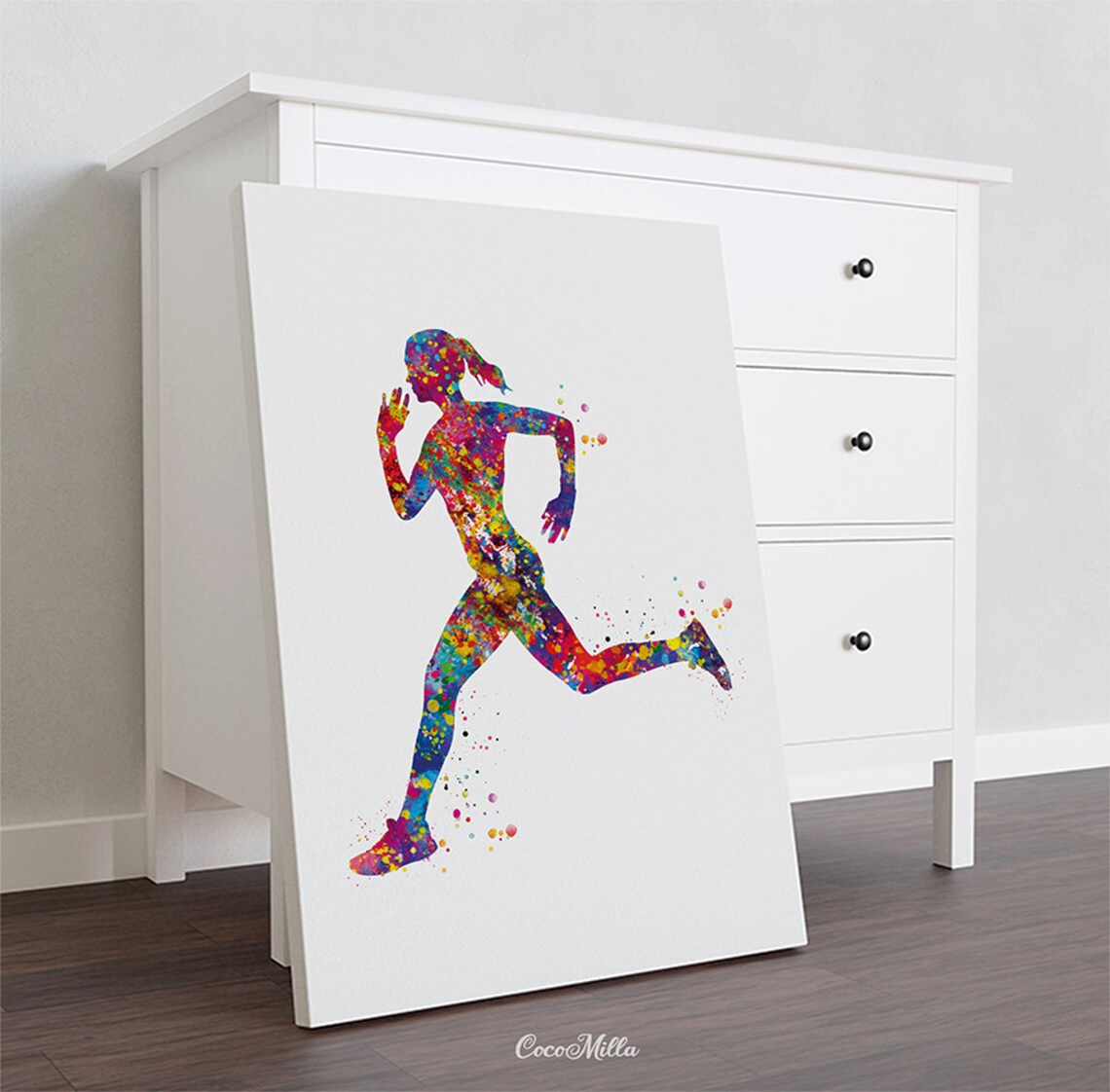 Runner Woman Watercolor Print Runner Woman Female Girl - Etsy