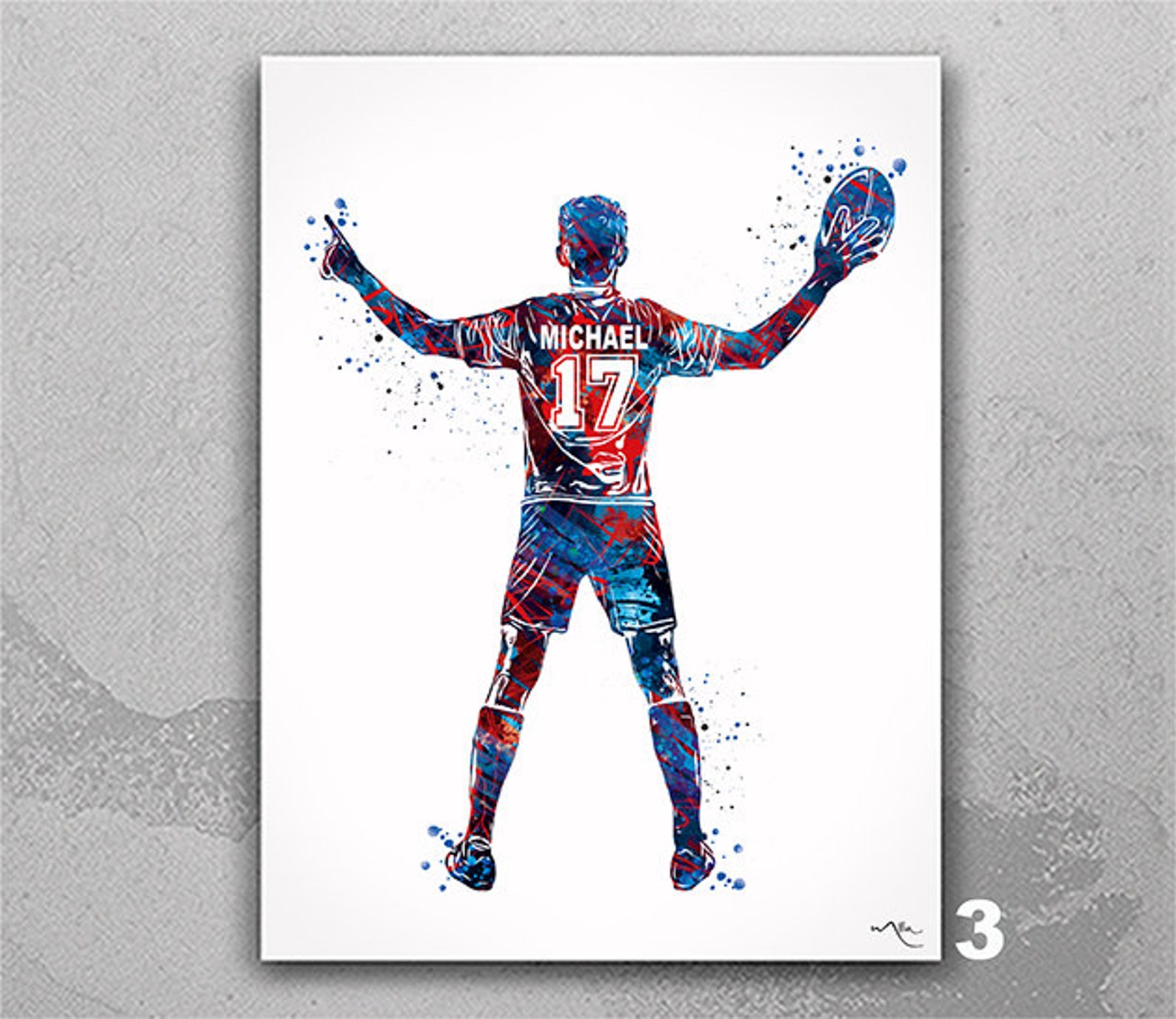 Rugby Player Personelized Watercolor Print Male Rugby Gift - Etsy