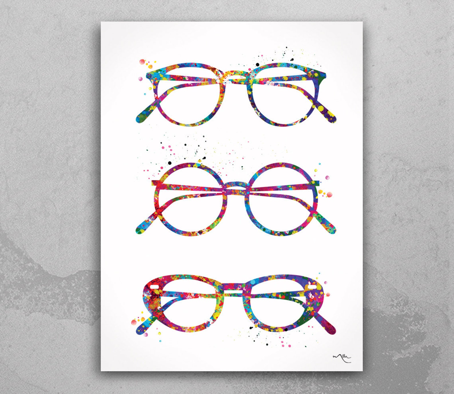 Eyeglasses Watercolor Print Optometrist Gift Optician Poster | Etsy