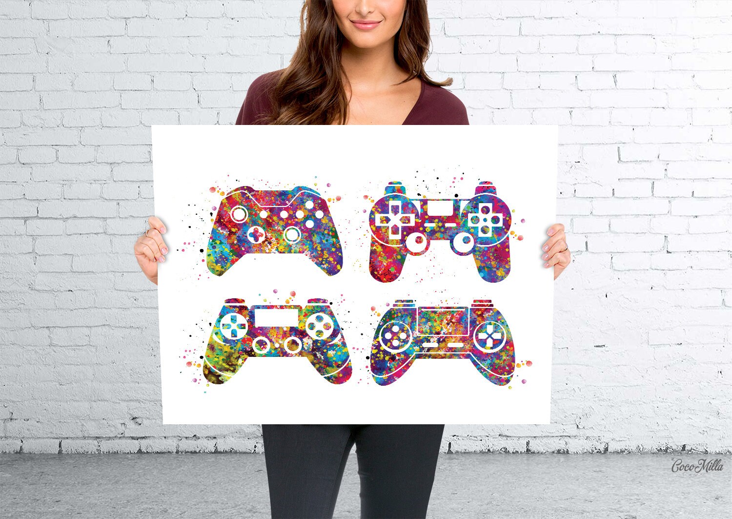 Gamers Art Watercolor Print Joystick Nursery Game Room Decor - Etsy UK