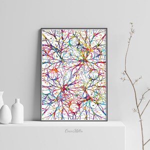 Neural Connections Watercolor Print Abstract Medical Art Science ...