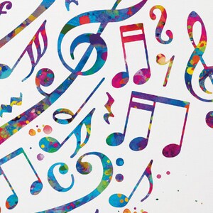 Music Tree Watercolor Print Treble Clef Art Print Art Print Music Notes ...