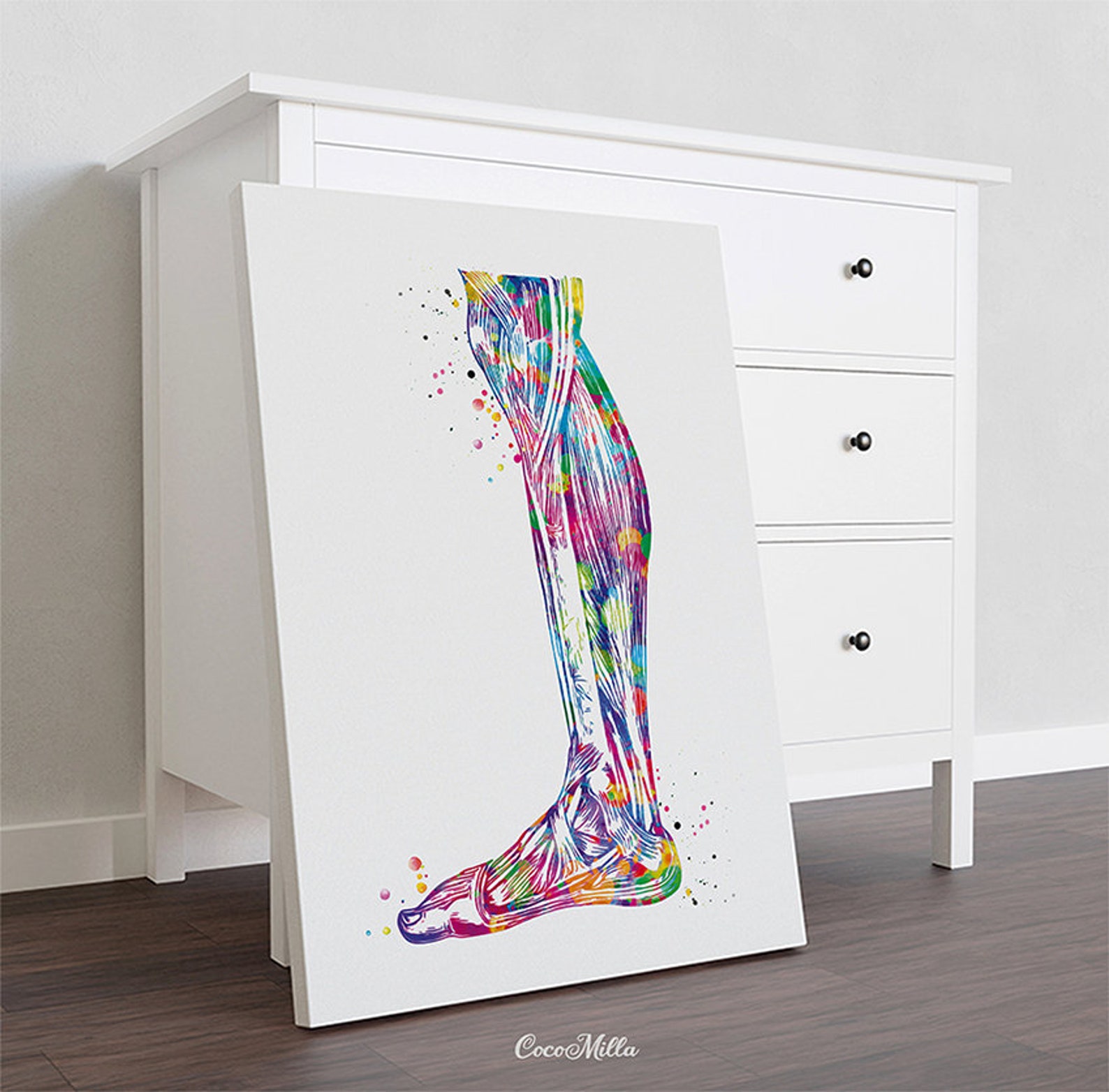 Human Leg Anatomy Watercolor Print Orthopedic Knee Ankle and - Etsy