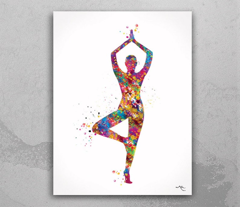 Yoga Art Watercolor Print Set Modern Home Decor Housewarming | Etsy
