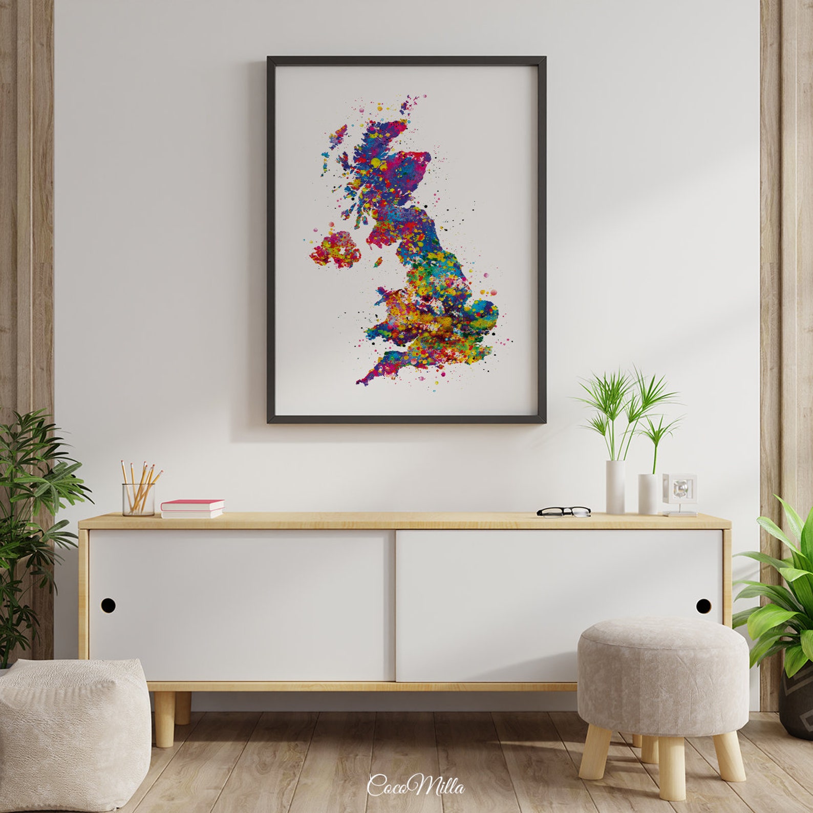 United Kingdom Map United Kingdom Watercolor UK Map Great | Etsy UK