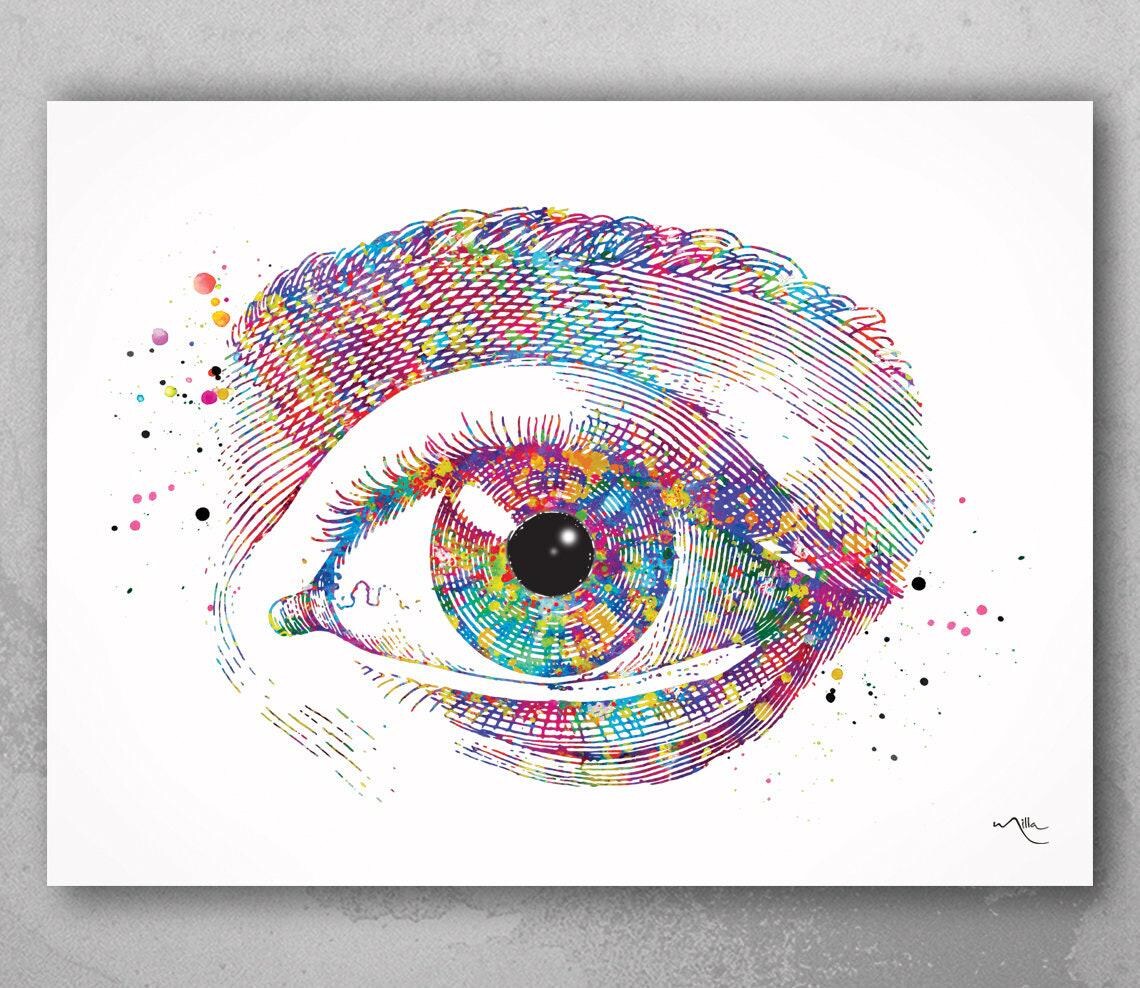 Human Eye Watercolor Print - Optometrist, Ophthalmology Art-1027 - Etsy