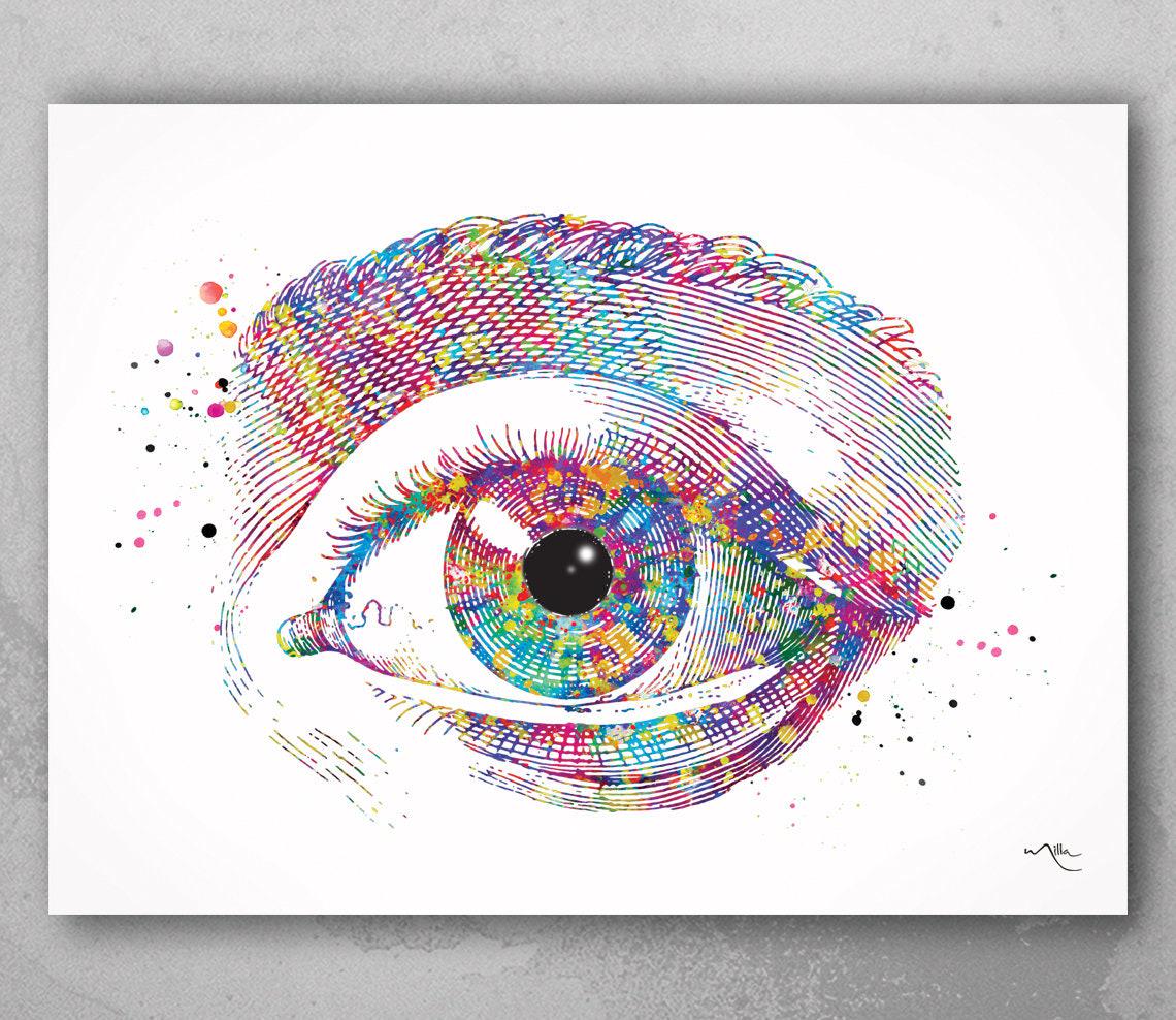 Human Eye Watercolor Print Optometrist Gift Optician Poster Eye Doctor ...