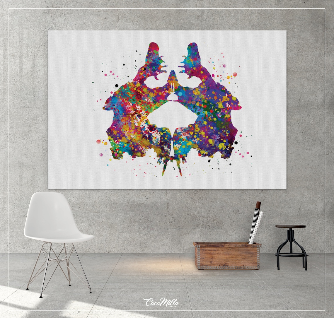 Rorschach Inkblot Test Card 2 Watercolor Print Psychology - Etsy