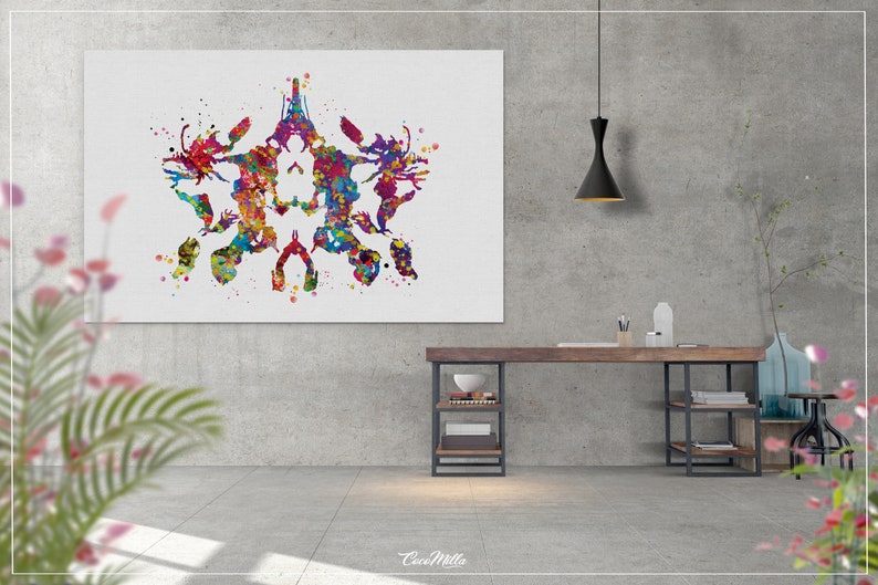 Rorschach Inkblot Test Card 10 Watercolor Print Psychology - Etsy
