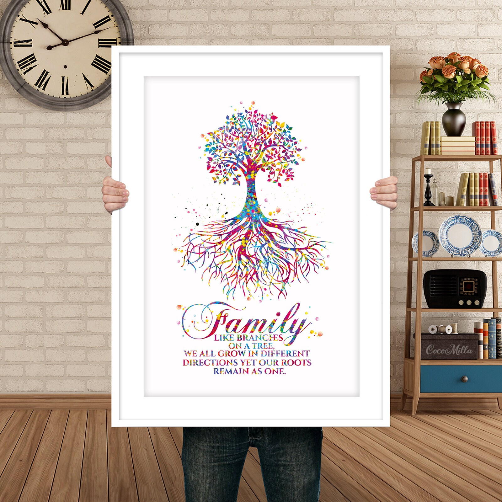 Tree Roots Family Quote Watercolor Print Wedding Gift | Etsy