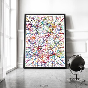 Neural Connections Watercolor Print Abstract Medical Art Science ...