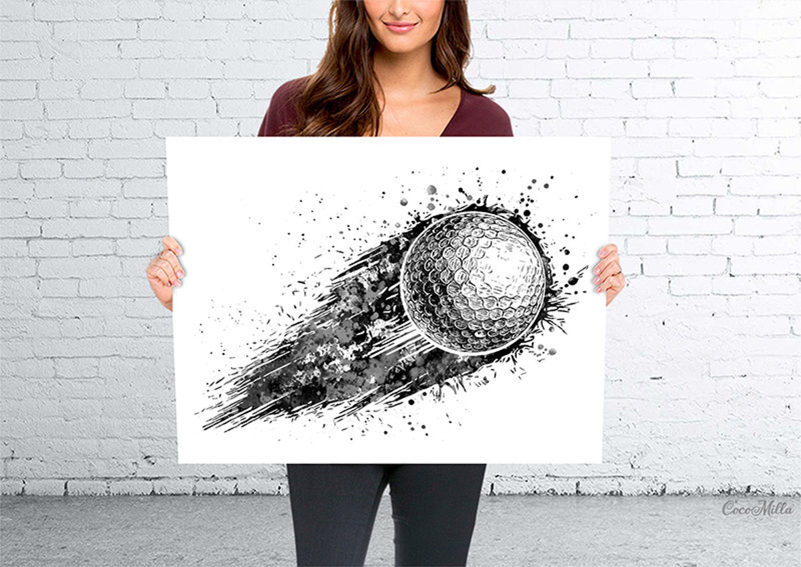 Golf Ball Watercolor Print Gift for Golfers Golf Gift Golfer Golf ...