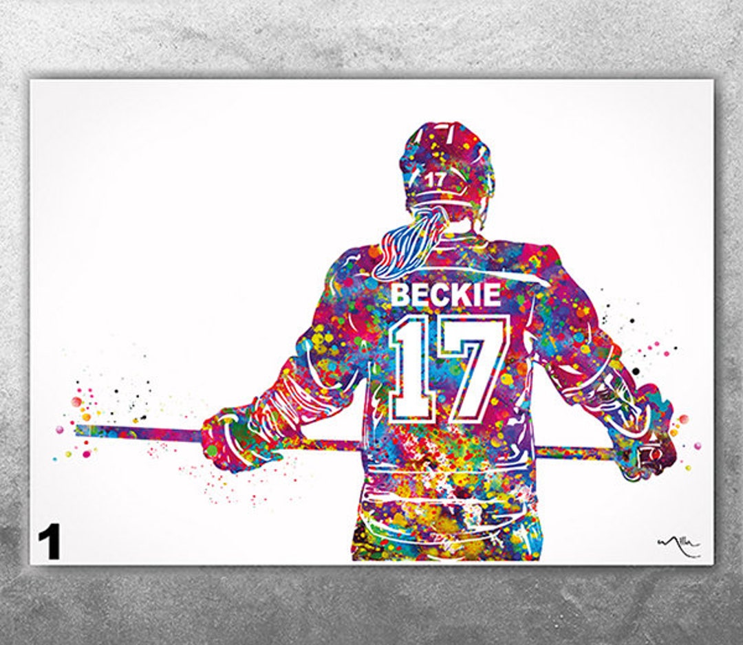 Ringette Player Women Girl Female Personalized Watercolor Print ...