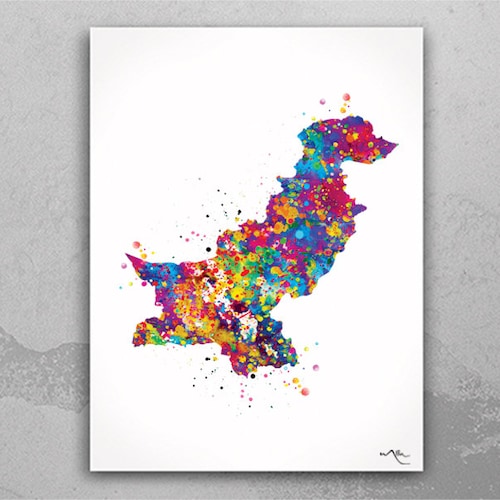 Pakistan Watercolor Map Art Print 1042 - Etsy
