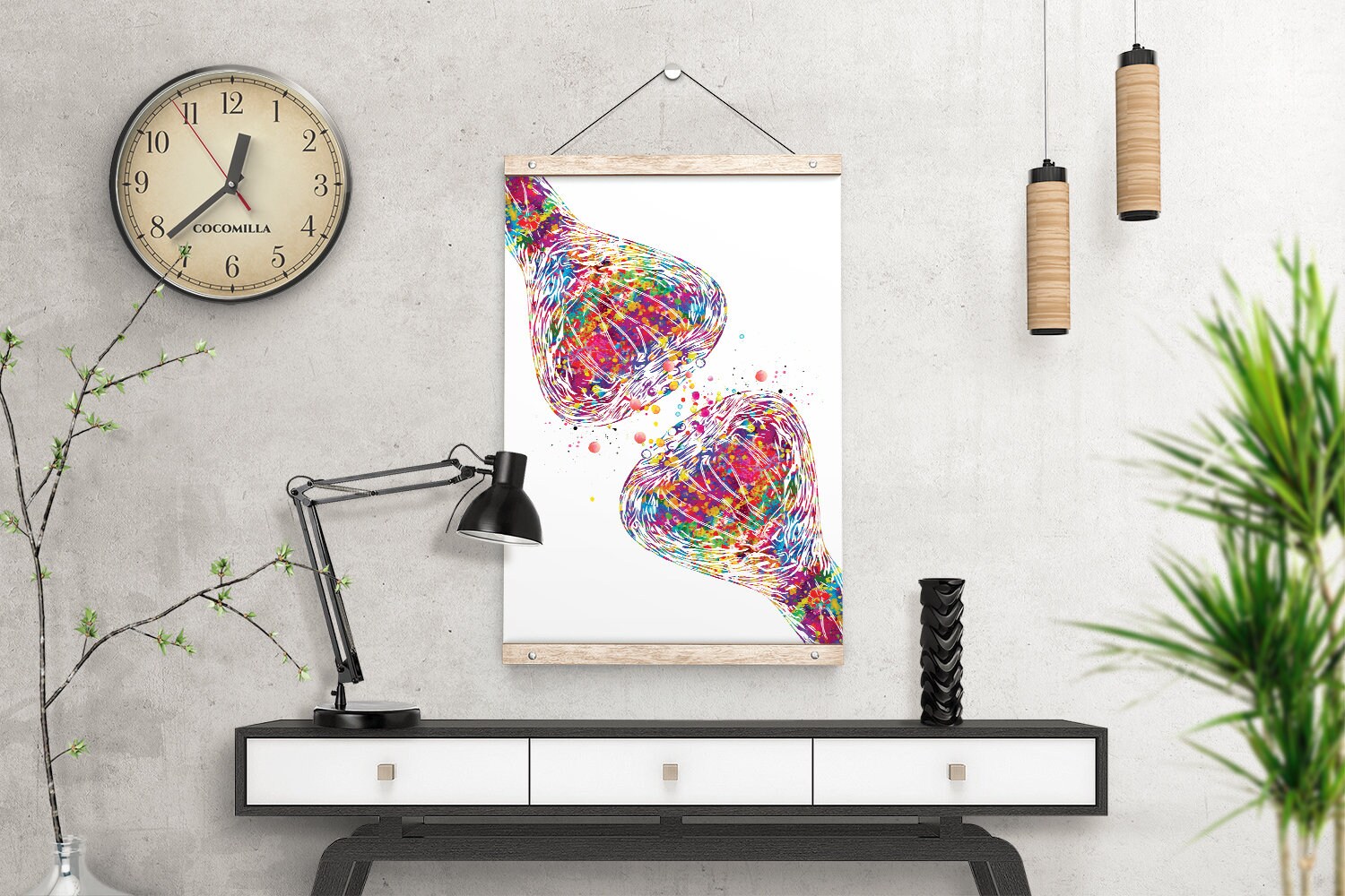 Synapse Receptor Watercolor Print Science Poster Neurology Art | Etsy