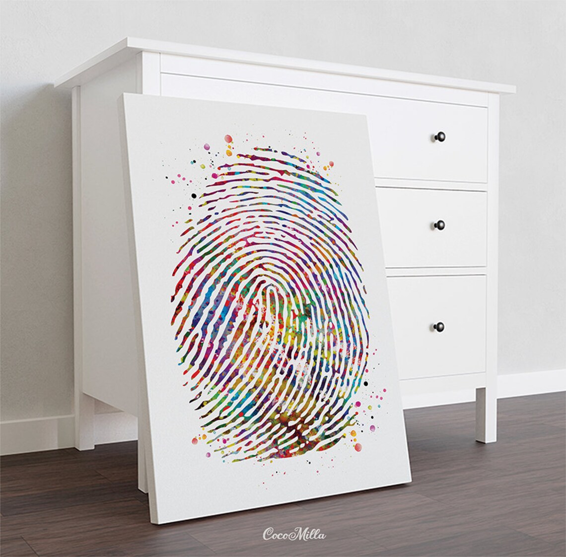 Fingerprint Watercolor Print, Medical Anatomy Art-53 - Etsy