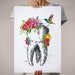 Floral Tooth Watercolor Print Tooth Flowers Anatomical Art - Etsy