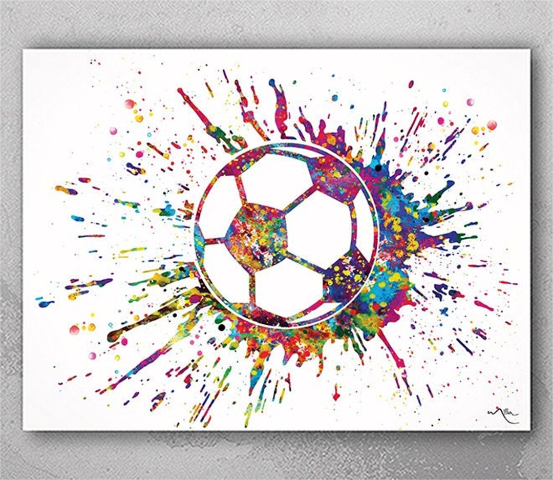 Soccer Ball Watercolor Print, Sport Wall Art-1970 - Etsy