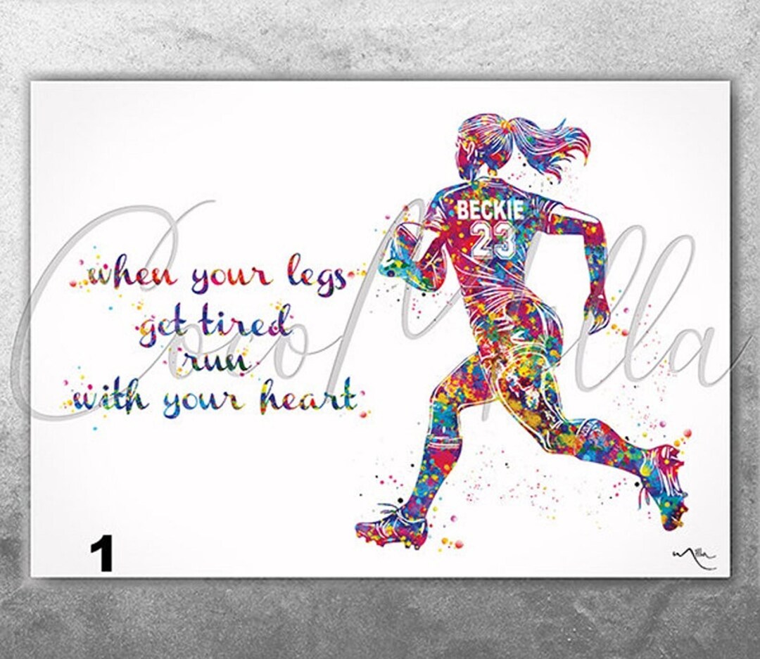 Rugby Player Girl Personalised Watercolor Print Female Rugby Player ...