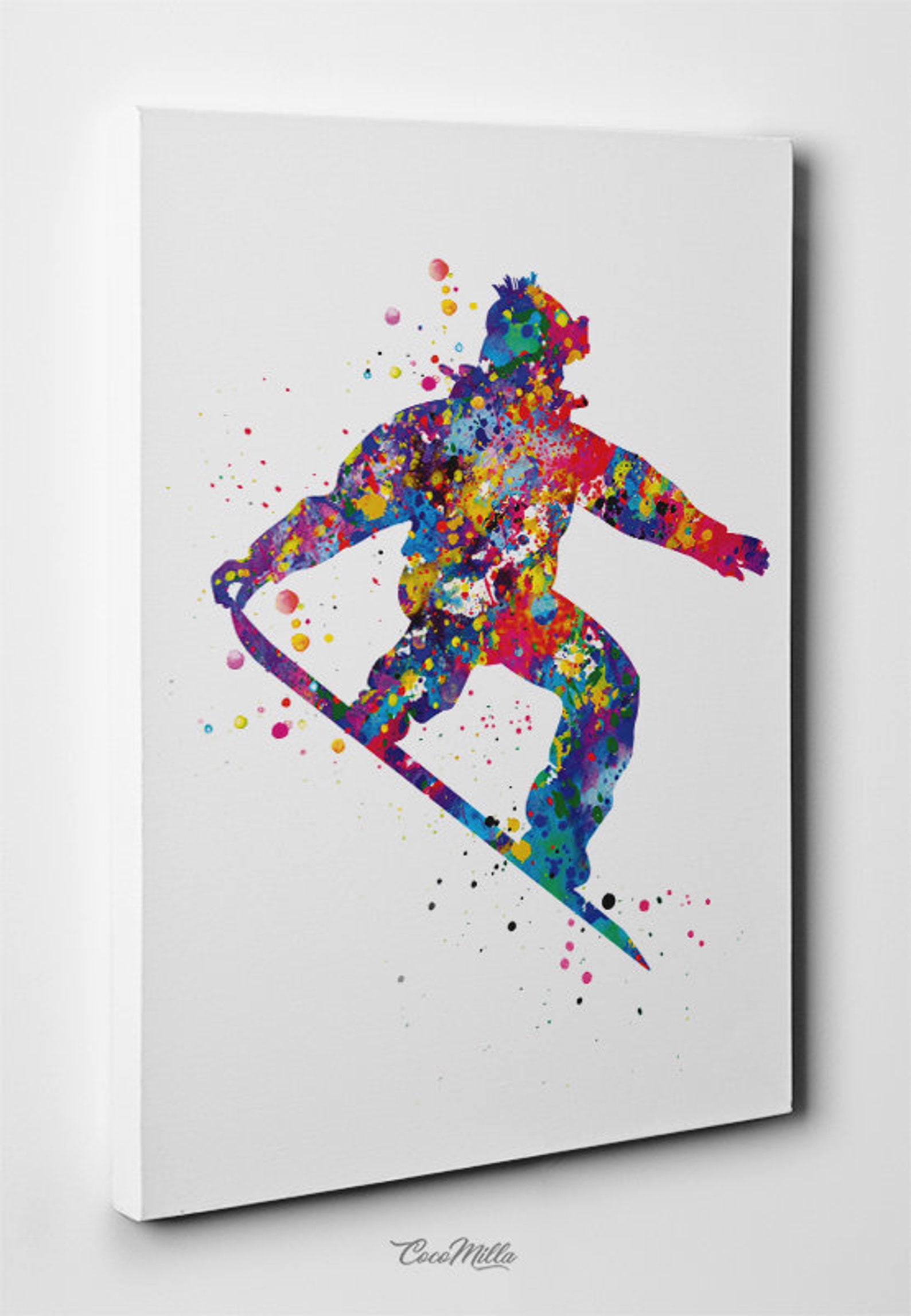 Snowboard Watercolor Print Snowboarder Winter Sport Art Wall | Etsy